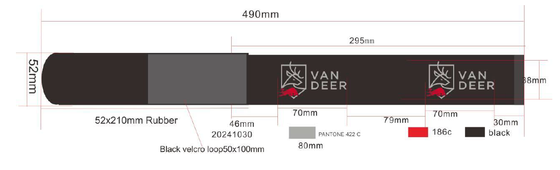 Logo Ski Strap VAN DEER-Red Bull Sports Logo (H-Power 68/78) - 490mm ...